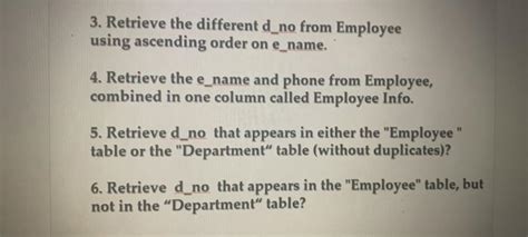 Solved 2 Create Two Tables In The Database Employee