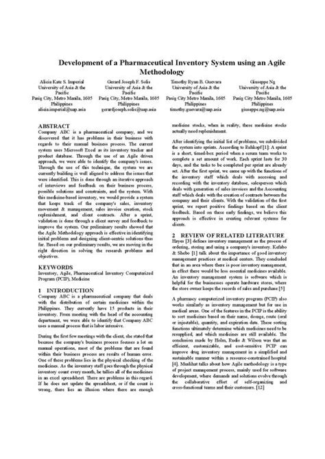 Inventory Pdf 155368 Development Of A Pharmaceutical Inventory System