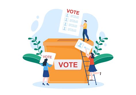Election Day Political Hand Drawn Cartoon Flat Illustration With Voters