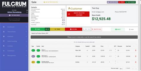 Home Fulcrum Os Video Game Store Point Of Sale System