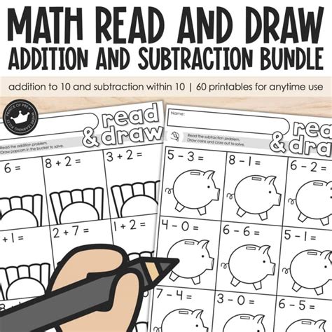 Math Read And Draw Bundle Kinder Addition To 10 And Subtraction Within 10