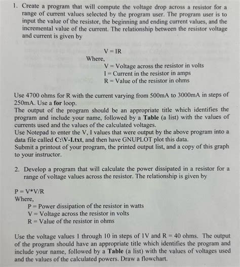 Solved Create A Program That Will Compute The Voltage Chegg