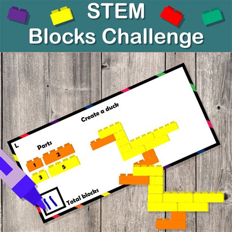 Stem Bin Stem Block Challenge Task Cards Morning Work Made By Teachers