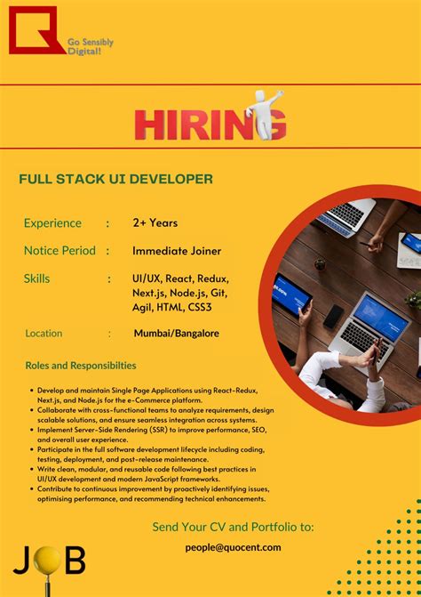 we are hiring ui fullstack developer kindly check out the post