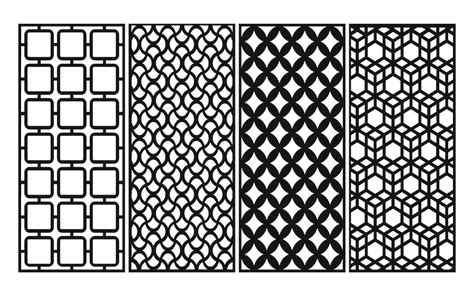 흰색 배경이 있는 검정 패턴 Cnc 레이저 절단을 위한 꽃무늬 패널이 있는 이슬람 벡터 프리미엄 벡터