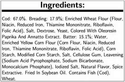 High Liner Seacrisp Breaded Square Cod Pack Of 10lbs