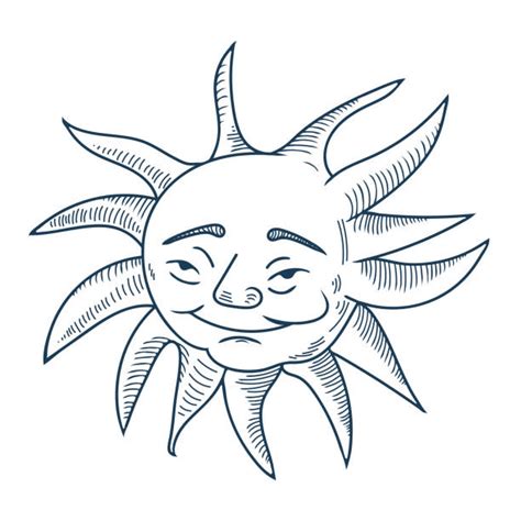 6 700 Sun Face Drawing Stock Illustrations Royalty Free Vector