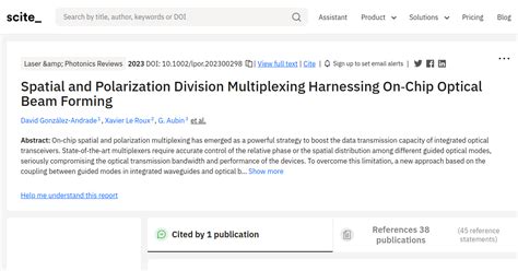 [citation Report] Spatial And Polarization Division Multiplexing Harnessing On‐chip Optical Beam