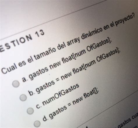 Solved Estion 13 Cual Es El Tamaño Del Array Dinámico En El