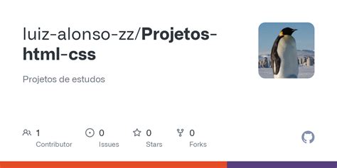GitHub Luiz Alonso Zz Projetos Html Css Projetos De Estudos