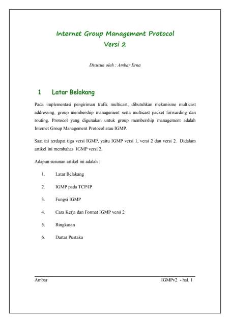 Cara Kerja Internet Group Management Protocom Igmp Versi 2 Pdf