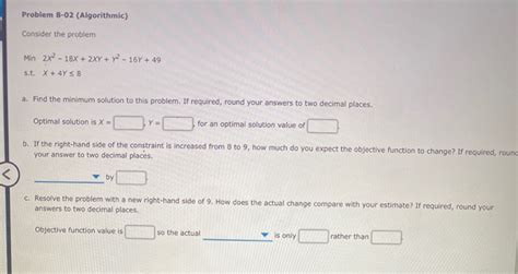 Solved Problem 8 02 Algorithmic Consider The Problem Min