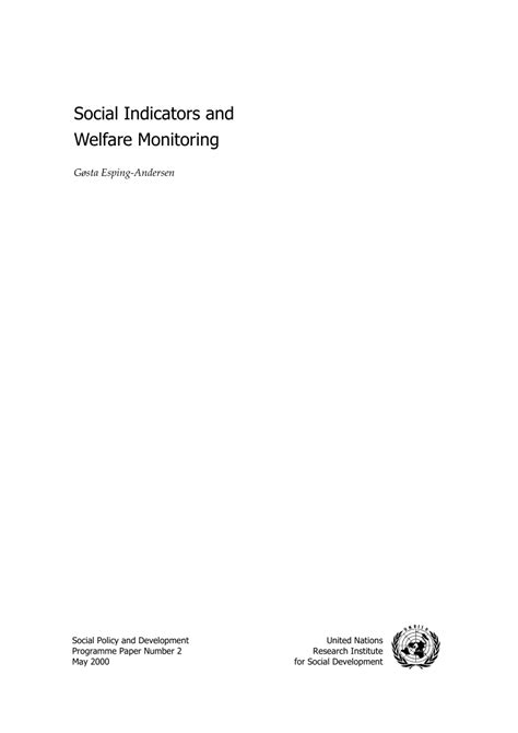 Pdf Social Indicators And Welfare Monitoring