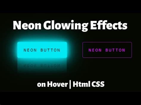 CSS Neon Glowing Effects On Hover Html CSS Neon Glowing Buttons YouTube