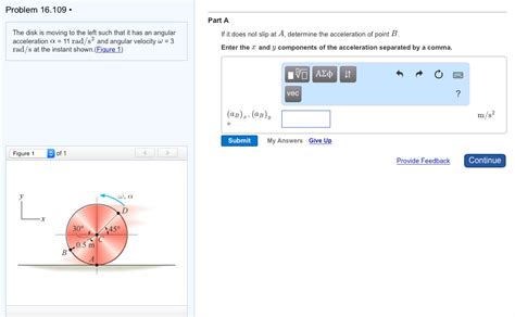 Solved Problem 16 109 Part A The Disk Is Moving To The Left Chegg Com