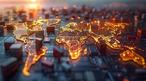 Interconnected Global Trade Network Of Shipping Containers And Trade