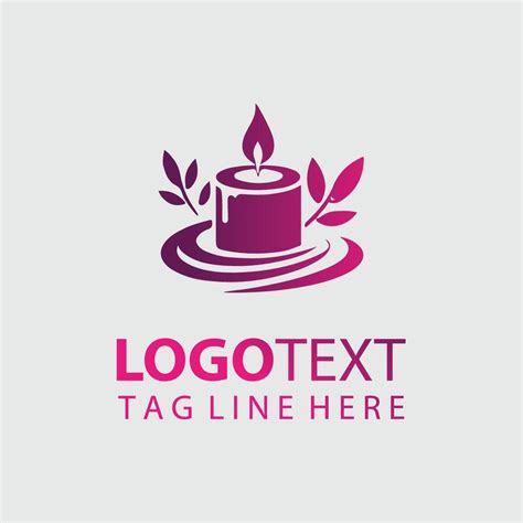 A Candle Logo Design With A Pink Flame 51660785 Vector Art At Vecteezy