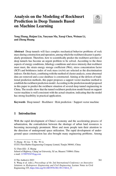 Pdf Analysis On The Modeling Of Rockbusrt Prediction In Deep Tunnels