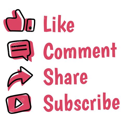 Subscribe Share Comment Like Social Media Icon Button Template Vector Subscribe Share Social