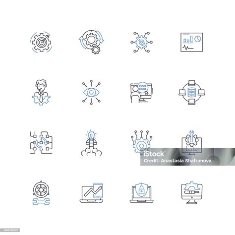클라우드 보안 회선 아이콘 모음입니다 암호화 방화벽 인증 취약성 규정 준수 권한 부여 Id 벡터 및 선형 그림 무결성 위협 액세스 개요 표지판 세트 아이콘에 대한 스톡 벡터