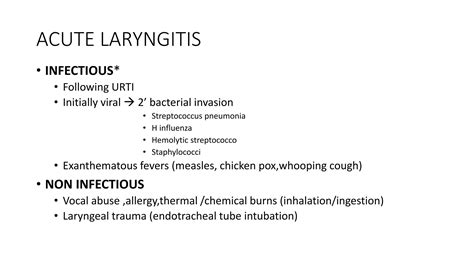 Acute And Chronic Inflammations Of Larynx Clinical Features Treatment
