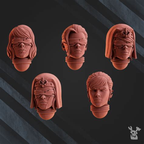 3d Printable Battle Sisters Poenitentiam Head Bits Set X5 By Dakkadakka