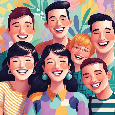Caricatura Inclusión De La Diversidad Y La Igualdad Etnias Población