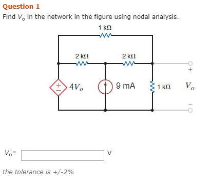 Solved Question Determine Vo In The Network In The Figure Chegg