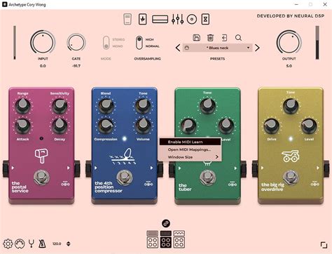 configuring a midi pedalboard to neural dsp plugin