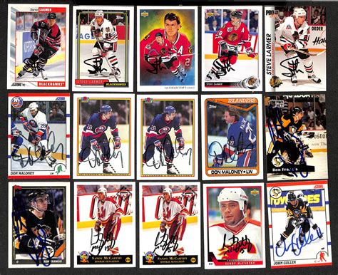 Lot Detail Lot Of 375 Signed Hockey Cards W 2 Nicklas Lidstrom