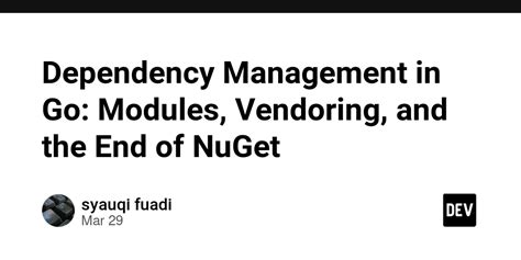Dependency Management In Go Modules Vendoring And The End Of Nuget