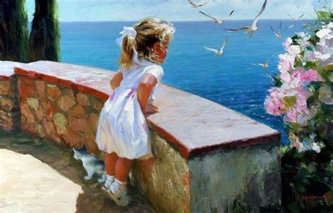 картина маленькая девочка картины с детьми фото дети в живописи девочка возле моря картина