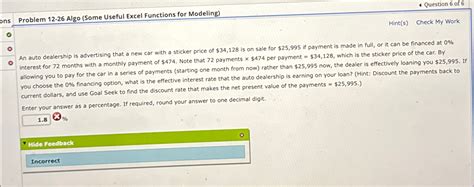 problem 12 26 ﻿algo some useful excel functions for