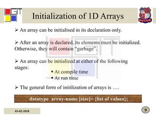 Concepts Of Arrays PPT