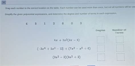 Drag Each Number To The Correct Location On The Table Each Number Can