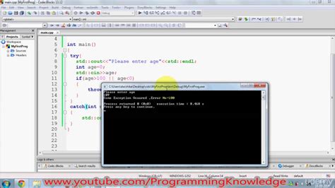 038 C Exception Handling Try Throw Catch Youtube