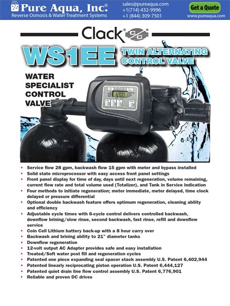Clack Ws1ee Twin Control Valve Pdf Alternating Current Flow