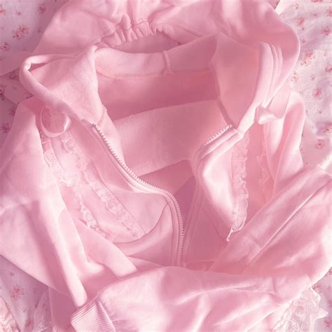 Pink Cutecore Coquette Jacket W Bow Zipper And Lace Depop