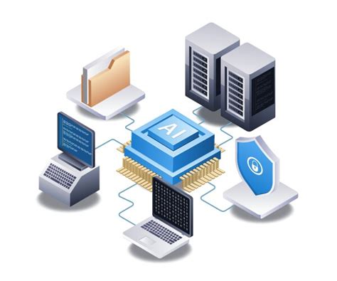 cloud server artificial intelligence technology vector image