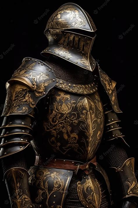 Un Formidable Caballero Medieval Con Armadura Brillante Foto Premium