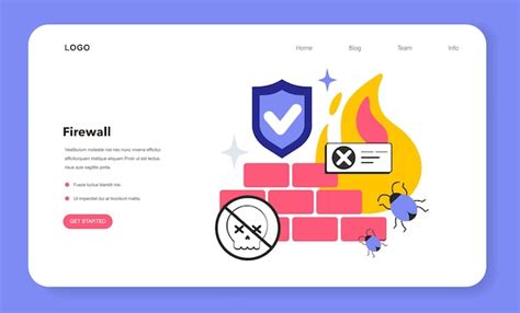 Premium Vector Firewall Web Banner Or Landing Page Network Security