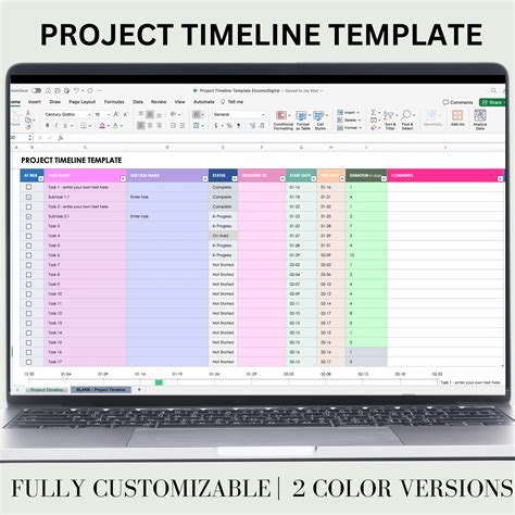 Excel Project Timeline Template Project Template Project Launch Timeline Excel Spreadsheet