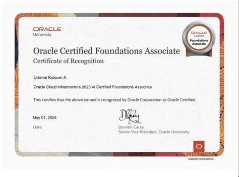 Ummai Kulsum A On Linkedin Oraclecertified Cloudcomputing