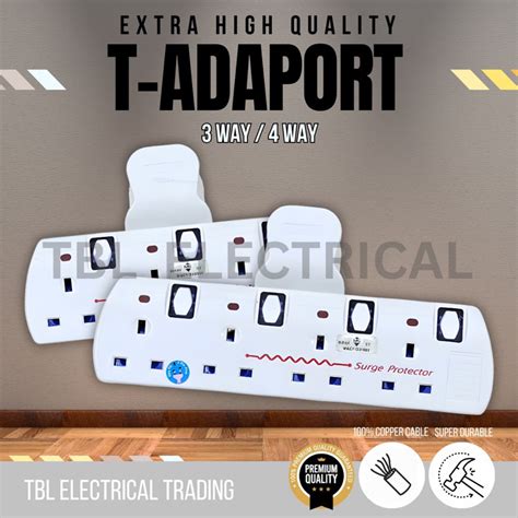 🔥sirim🔥t Adaptor 3 4 Way 13a Extension Trailing Socket Switch Neon Adapter Universal Soket Plug