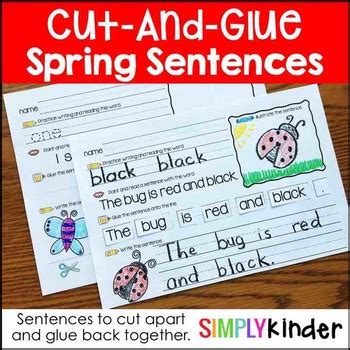 Cut And Glue Sentences Spring Simply Kinder