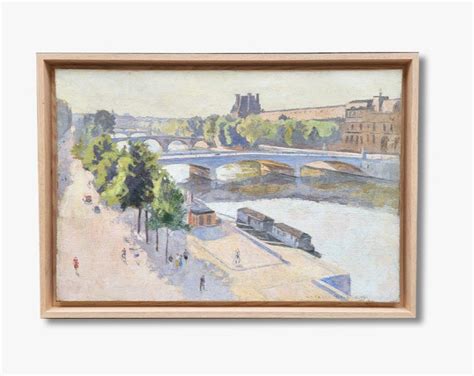 Proantic Huile Sur Toile Le Louvre Et La Seine Par Jacques Brissaud