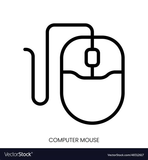 Computer Mouse Icon Line Art Style Design Vector Image