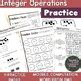 Integer Operation Practice Worksheets Models Computation Word Problems