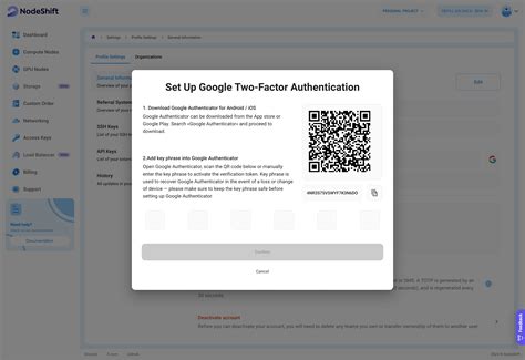 Enable Totp Nodeshift Documentation