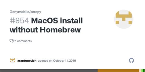 MacOS Install Without Homebrew Issue Genymobile Scrcpy GitHub